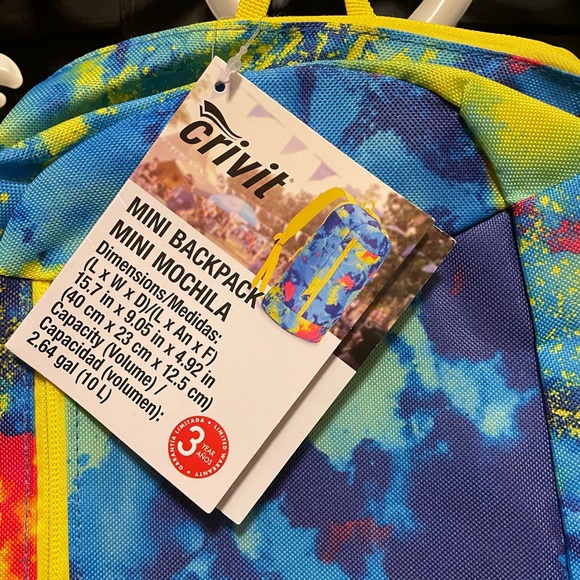 Crivit | Bags | New Crivit Mini Backpack Tie Dye Paint Bomb Splash ...